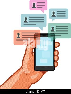 chatting by smartphone Stock Vector Image & Art - Alamy