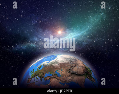 Nebula and galaxy in space. Elements of this image furnished by NASA ...