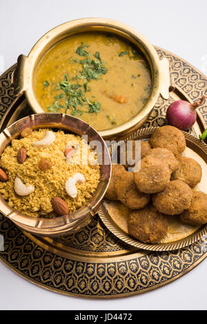 Rajasthani Traditional Cuisine Dal Baati Also Know as Dal Bati or Daal ...