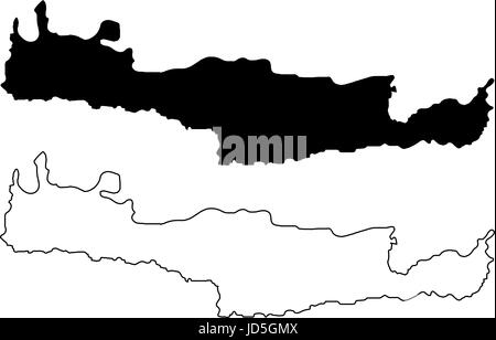 Crete map vector illustration, scribble sketch island of Crete Stock ...