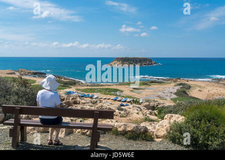 Agios Georgios St. George's Harbour and Cape Drepanum Drepano on the ...