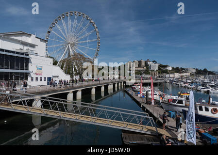 Torquay seafront and big wheel loking towards Beacon Quay.Torquay Devon ...