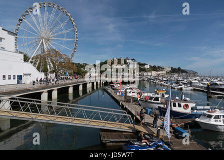 Torquay seafront and big wheel loking towards Beacon Quay.Torquay Devon ...