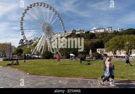 The "English Riviera Wheel" on the promenade in Torquay in summer 2015 ...