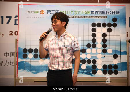 Chinese Go player Nie Weiping attends the closing ceremony of the 2015 ...