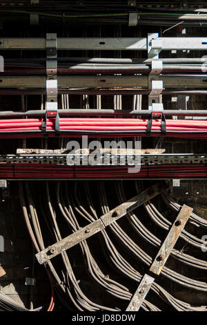 London underground network power supply cables in bright sunshine Stock ...