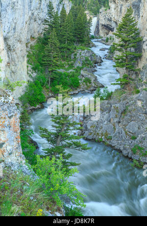 falls at boulder river natural bridge near big timber, montana Stock ...