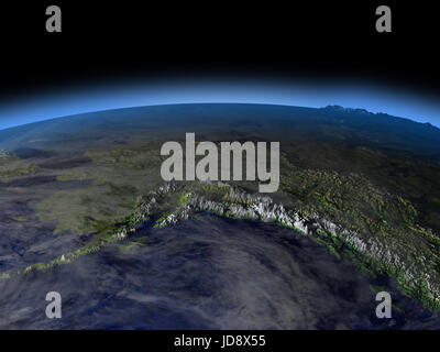 Alaska at night. Elements of this image furnished by NASA. 3d rendering ...