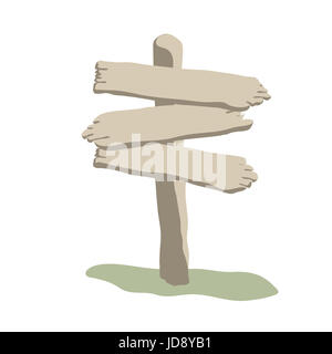 Wooden Signpost with Three Arrow Boards Isolated on White Background ...