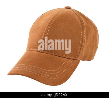 Brown baseball cap isolated on white background. Casual textile cap ...