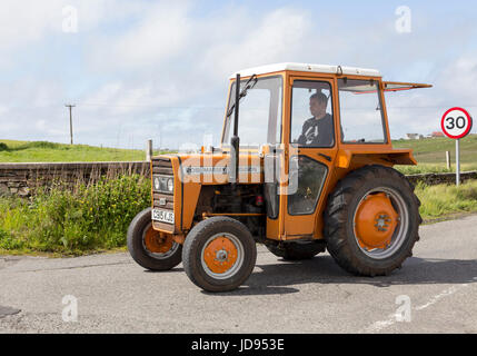 Tractor at Ness Isle of Lewis Western Isles Outer Hebrides Scotland ...