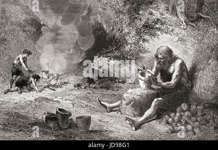Prehistoric Man, Stone Age Cavemen Stock Photo - Alamy