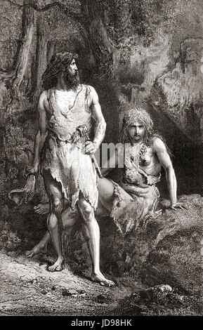 Prehistoric Man, Stone Age Hunters Stock Photo - Alamy