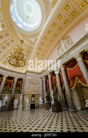 Capitol building interior showing ornately decorative ceiling features ...