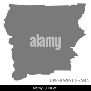 Shape of Upper West, region of Ghana, with its capital isolated on a ...