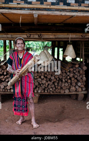 Alak Tribe Old Woman, Boloven, Laos Stock Photo - Alamy