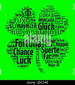 Good luck in different languages word cloud Stock Photo - Alamy