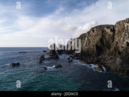 Aerial views of Dalmore Beach, Dail Mor, Carloway Lewis, Outer Hebrides ...