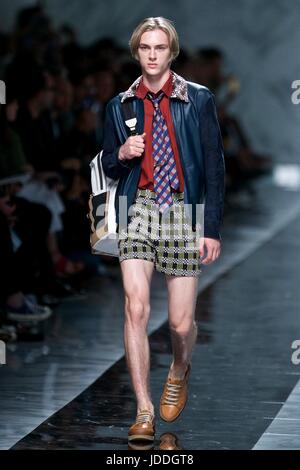 A model walks the runway at the Fendi fashion show during the Milan ...