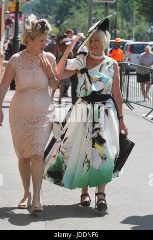 Ascot, Berkshire, UK. 20th June, 2026. A lady wears a whacky headpiece ...