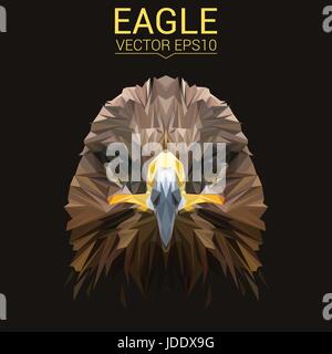 Abstract polygonal eagle head. Low poly stylized linear eagle ...