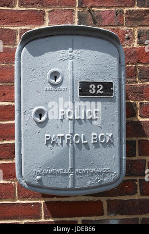 Antique Police telephone call box near Fisherman's Wharf, San Francisco ...