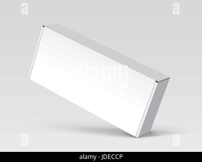 right tilt white blank box, isolated gray background, 3d illustration ...