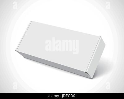 right tilt white blank box, isolated gray background, 3d illustration ...