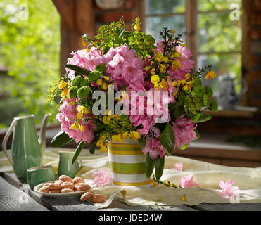 floral arrangement made up of a bunch of mimosa (Acacia dealbata) on ...