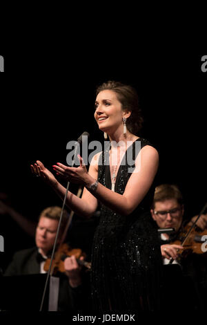 EDITORIAL USE ONLY Classical singer Carly Paoli (second right) with ...