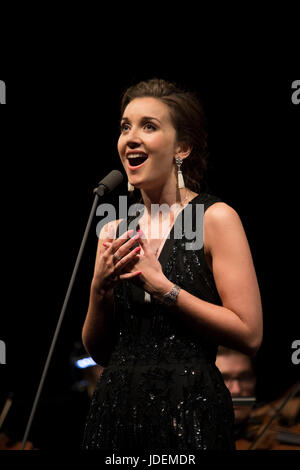 EDITORIAL USE ONLY Classical singer Carly Paoli with Lucy Lascelles at ...