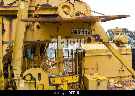 Old decommissioned rusting machinery at the Whispering Wall, Barossa ...