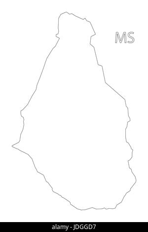 Montserrat map. Just a simple border map. Shape of the country. Flat ...