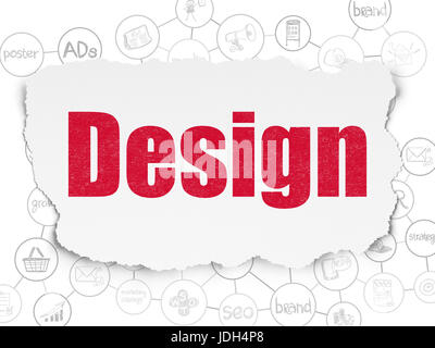 Advertising concept: Design on Torn Paper background Stock Photo - Alamy