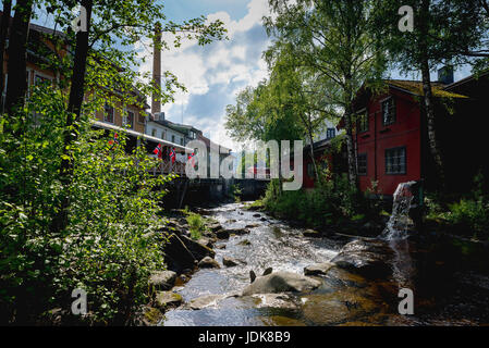 LILLEHAMMER, NORWAY - JUNE 6, 2017: Downtown in a spring day ...