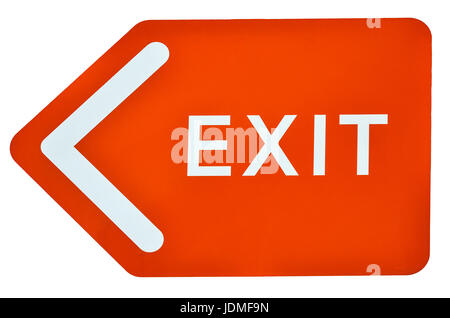 Exit sign against white background Stock Photo - Alamy