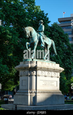 James B. McPherson statue, Downtown, Washington, D.C. Black and white ...