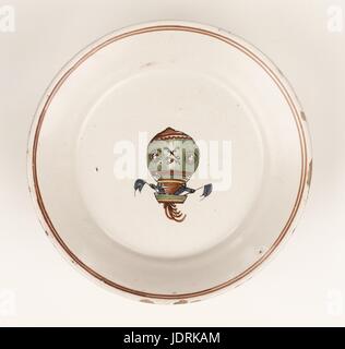 Plate made using faience from Nevers Mrs Montgolfier's balloon, 1783 18 ...