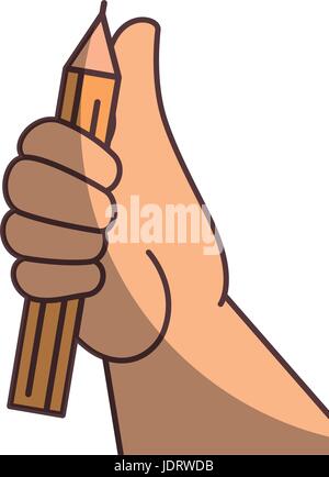 hand picking up a pencil vector illustration graphic design Stock ...