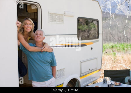 Older couple camping with RV Stock Photo - Alamy
