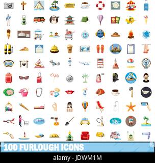 100 furlough icons set, cartoon style Stock Vector Image & Art - Alamy