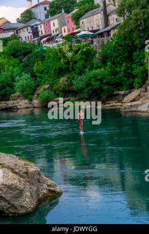 Stari Most Diving. It is traditional for the young men of the town to ...