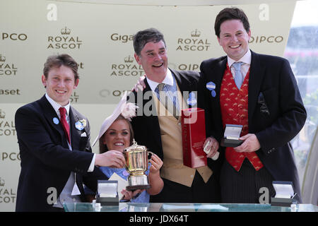 Ellie Simmonds presents trophies to Edward Harper (left) and members of ...