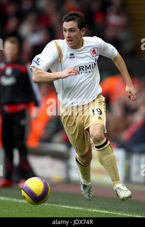 STEWART DOWNING MIDDLESBROUGH FC ANFIELD LIVERPOOL ENGLAND 23 February ...