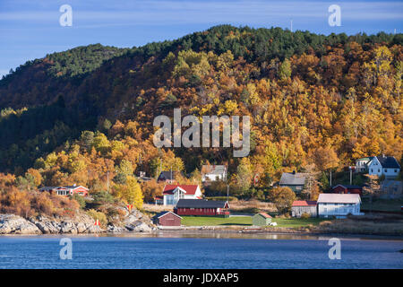 Coastal landscape of Hasselvika village in the municipality of Rissa in ...