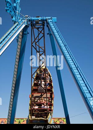 The Pirate Ship, a huge swinging gondola ride at The Pleasure Beach in ...
