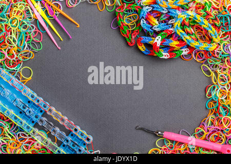 Set of colorful elastic loom bands Stock Photo - Alamy