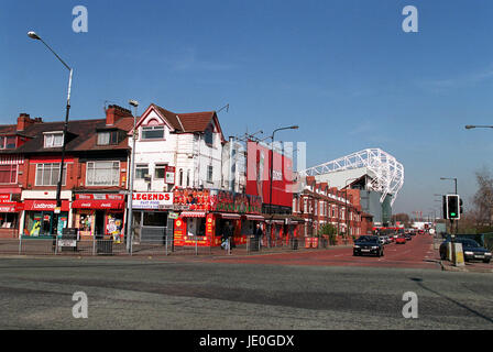 A general view of the Sir Matt Busby Way road sign near Old Trafford in ...