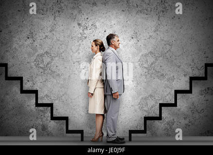 Conceptual illustration or two people facing problems in their Stock ...