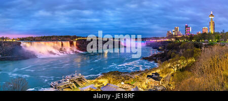 Niagara Falls at sunset from the Canadian side Stock Photo - Alamy